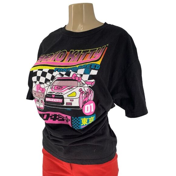 Sanrio | Tops | Hello Kitty Tokyo Speed Tshirt Black Japan Retro Gtr ...